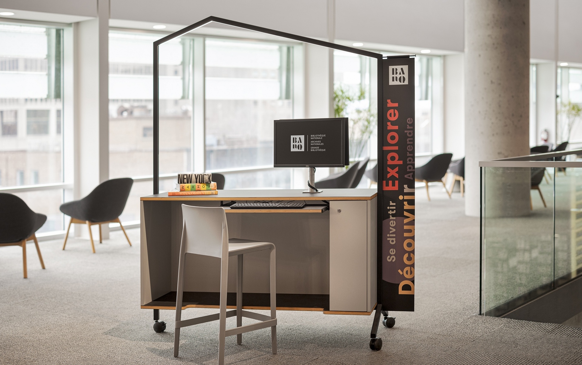 Module kiosque mobile grande bibliothèque montréal